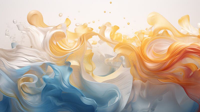 Elegant Fluid Dynamics: Graceful Merging of Liquid Elements Stock ...