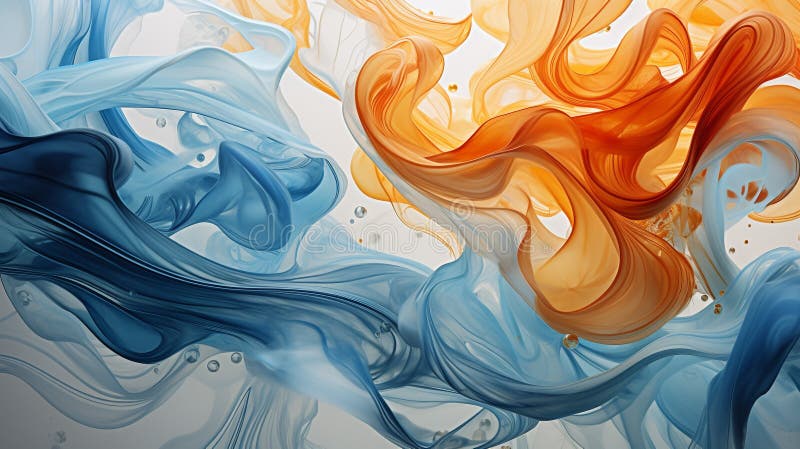 Elegant Fluid Dynamics: Graceful Merging of Liquid Elements Stock ...