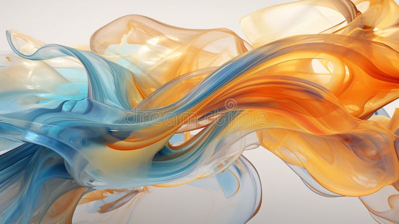 Elegant Fluid Dynamics: Graceful Merging of Liquid Elements Stock ...