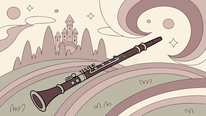 Elegant Flute in a Whimsical, Enchanted Landscape, Vector Design ...