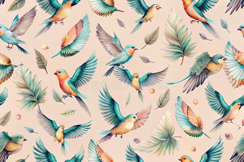 Exquisite Flying Bird Pattern a Sophisticated Design for Textiles ...