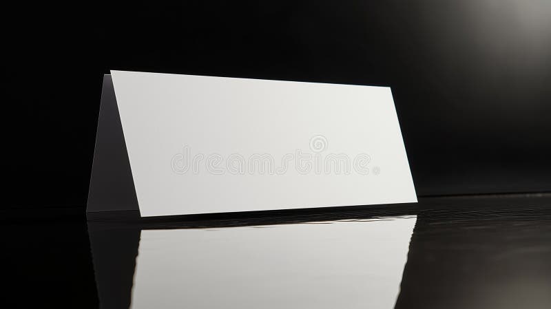 Elegant Folded Card with Minimalist Black Background and Reflection ...