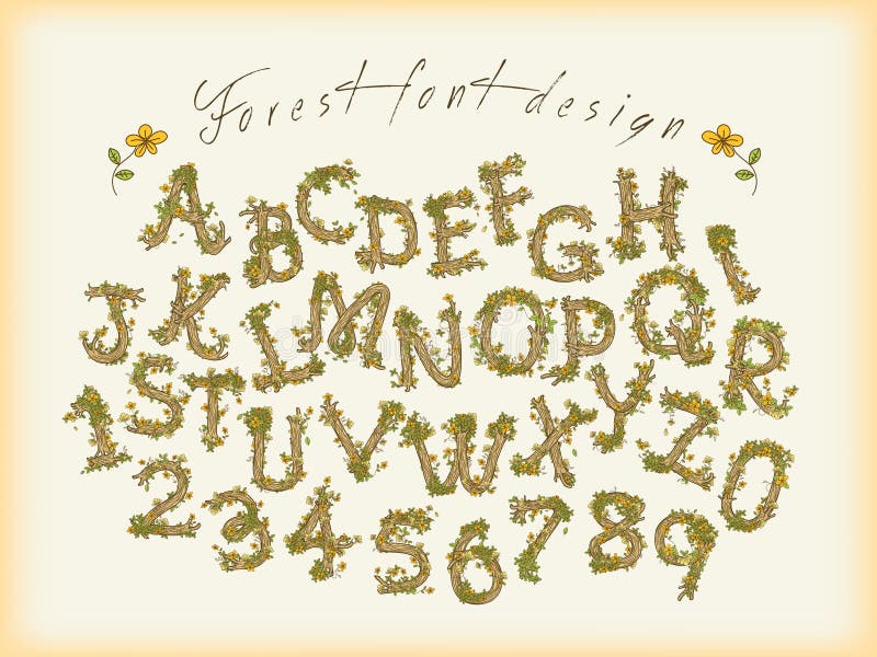 Forest Font. Tree Alphabet. Letter from Tree. Nature Alphabet Stock ...