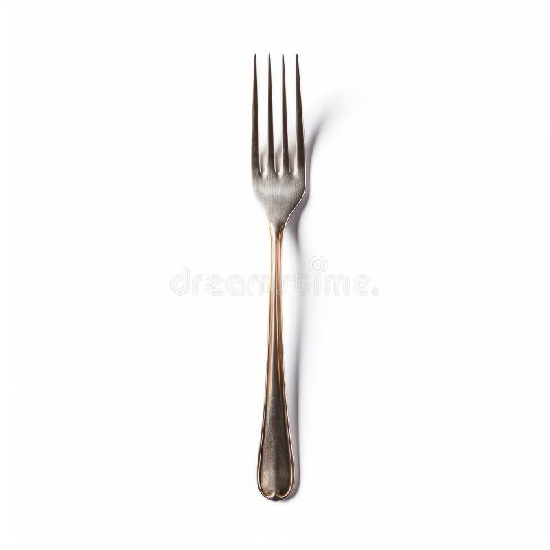 Elegant Fork on White Background with Dark Gray and Bronze Tones Stock ...