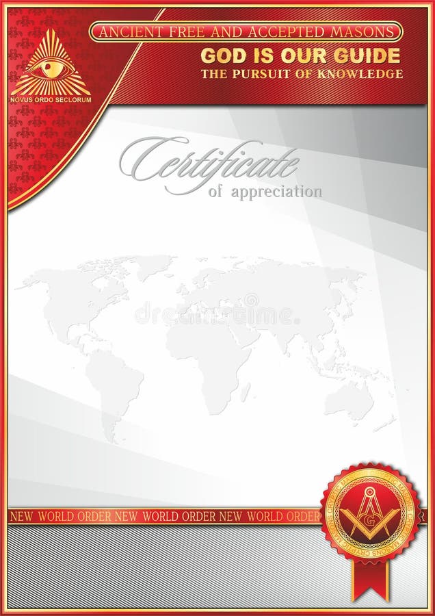 Vertical Form with Masonic Symbols for Creating Certificates, Diplomas ...
