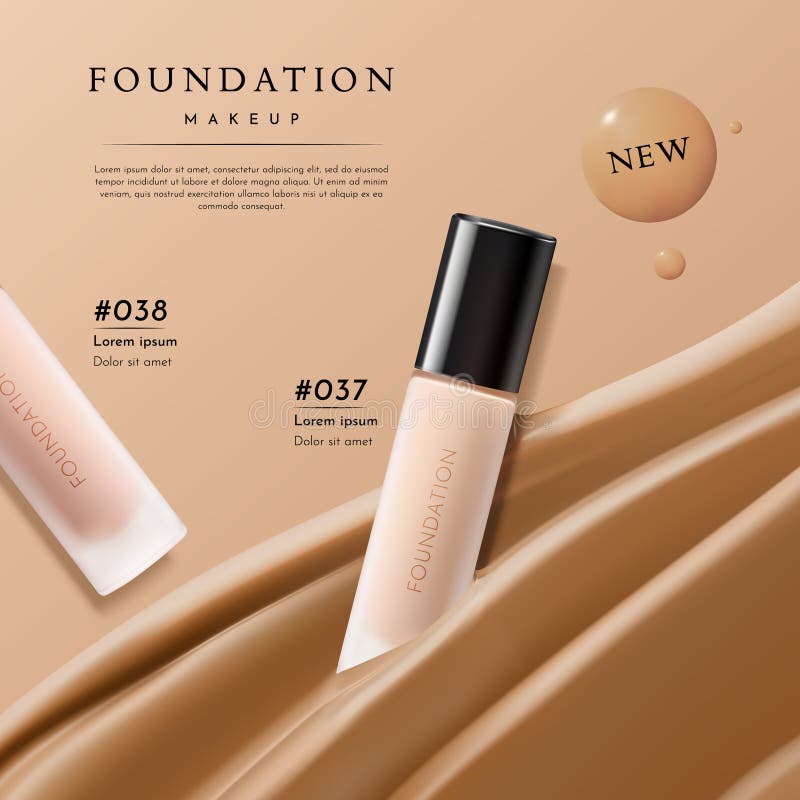 Elegant Foundation Makeup Advertising Banner Template Stock Vector ...