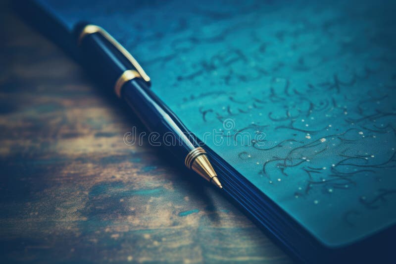Elegant Fountain Pen on Notebook with Cursive Handwriting Stock Photo ...