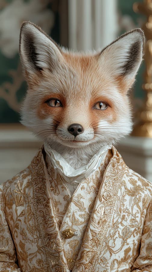 Elegant Fox in Fancy Attire Stock Illustration - Illustration of ...