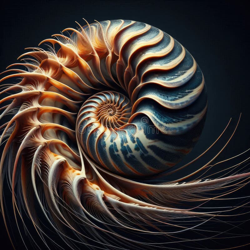 Elegant Fractal Shell Image Displaying Fluid Patterns and Mesmerizing ... Elegant Fractal Shell Image Displaying Fluid Patterns and Mesmerizing ...