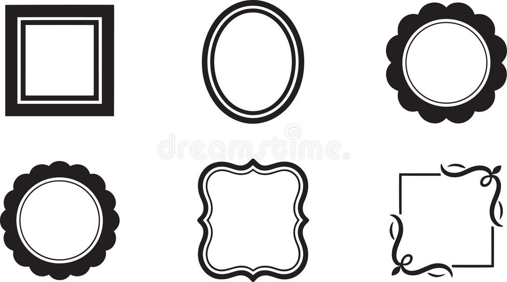Elegant Frame Border Silhouette Vector Set Stock Illustrations – 24,411 ...