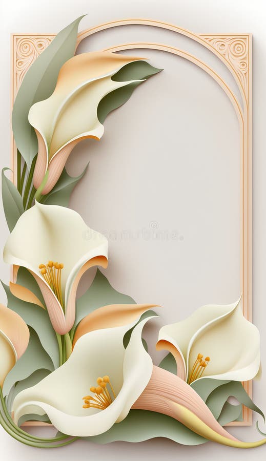 Elegant Frame with Calla Lily Flowers. Vector Illustration Stock ...