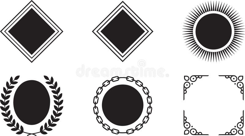 Elegant Frame Collection Diamond, Sunburst, Laurel, Chain, and Decorative Corner Border Vector ...