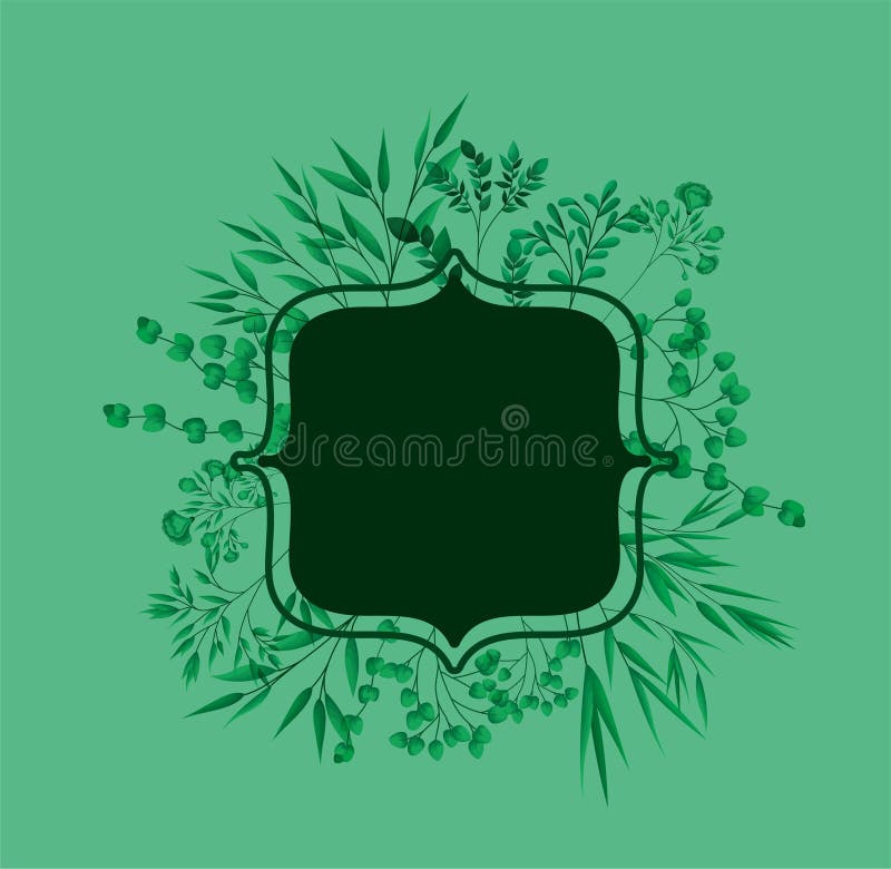 Elegant Frame with Laurel Leafs Stock Vector - Illustration of leaf ...