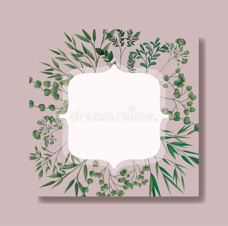 Elegant Frame with Laurel Leafs Stock Vector - Illustration of festive ...