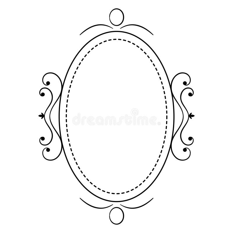 Elegant frame oval shape stock vector. Illustration of template - 350339043