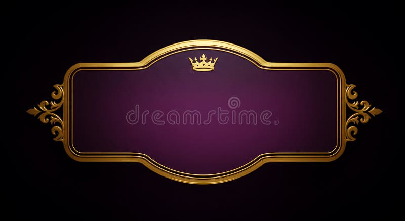 Elegant Frame with a Regal Design Features a Dark Purple Background ...