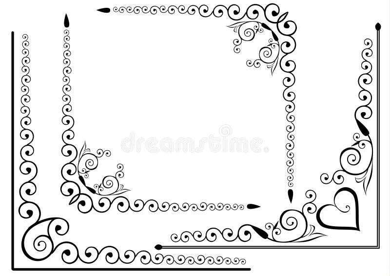 Hand-draw line border set stock vector. Illustration of icon - 26129620