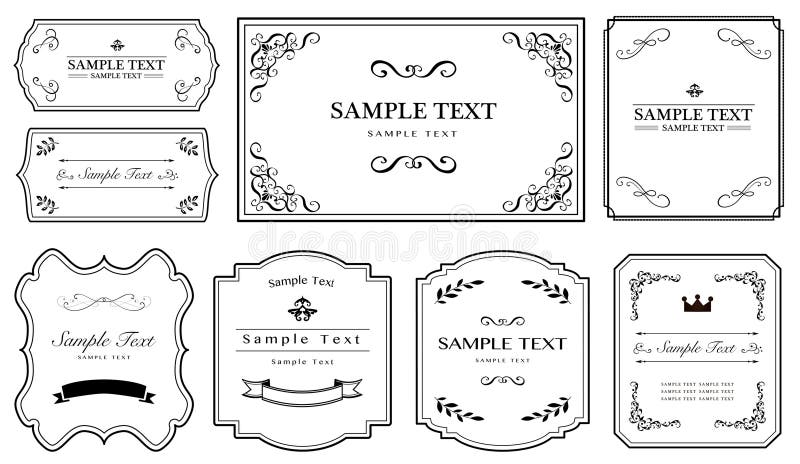 Elegant Frame Set. Vector of Vintage Frame Set. Calligraphic Design Elements. Stock Illustration ...