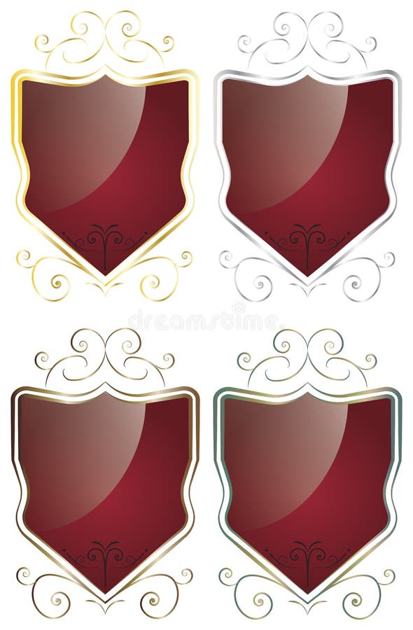 Elegant Frame Shield Set stock vector. Illustration of victorian - 98166142