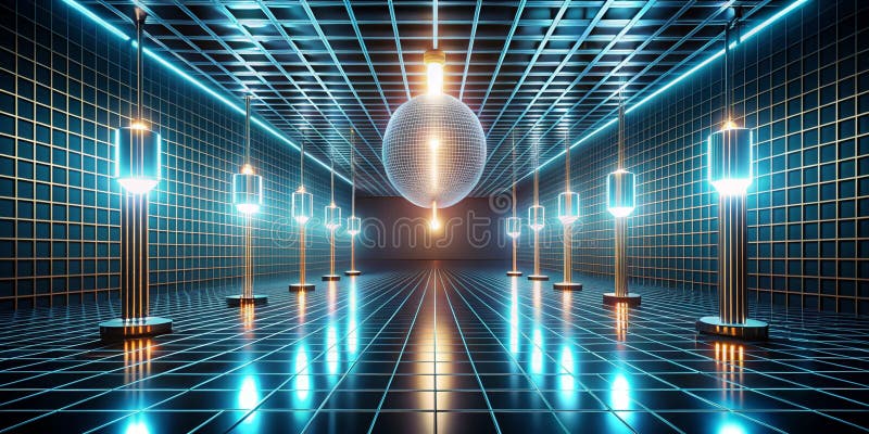 Elegant Futuristic Light with Grid Reflection Stock Illustration - Illustration of abstract ...