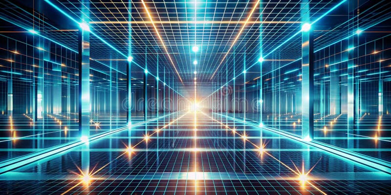 Elegant Futuristic Light with Grid Reflection Stock Illustration - Illustration of style, luxury ...