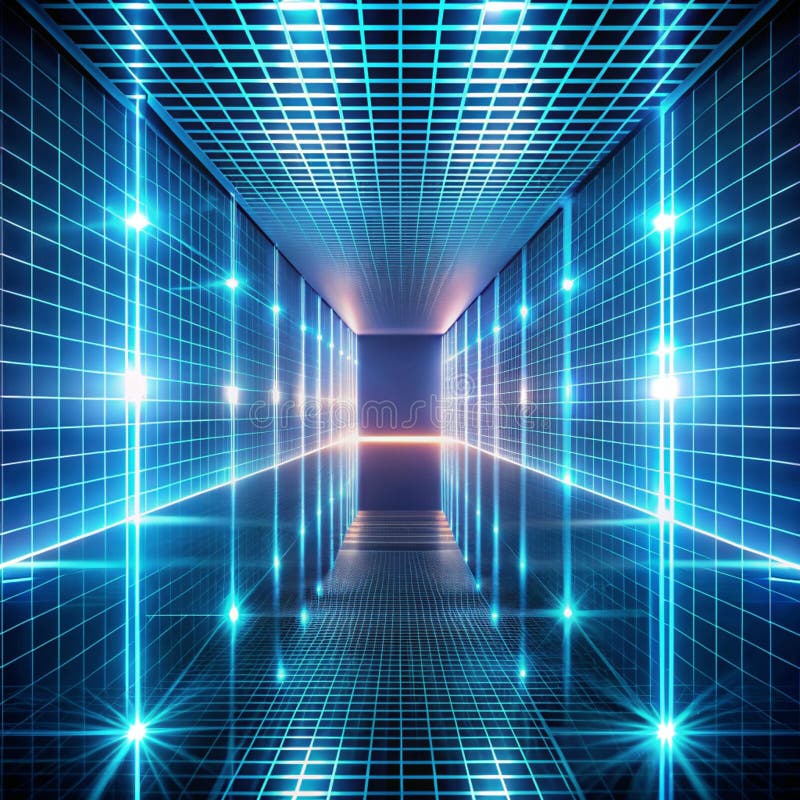 Elegant Futuristic Light with Grid Reflection Stock Illustration - Illustration of futuristic ...