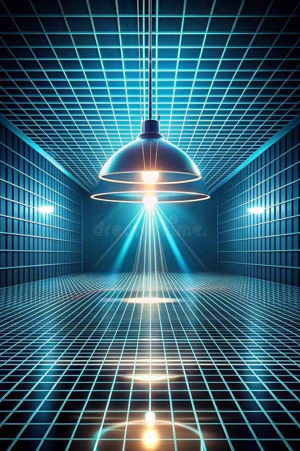 Elegant Futuristic Light with Grid Reflection Stock Illustration ...