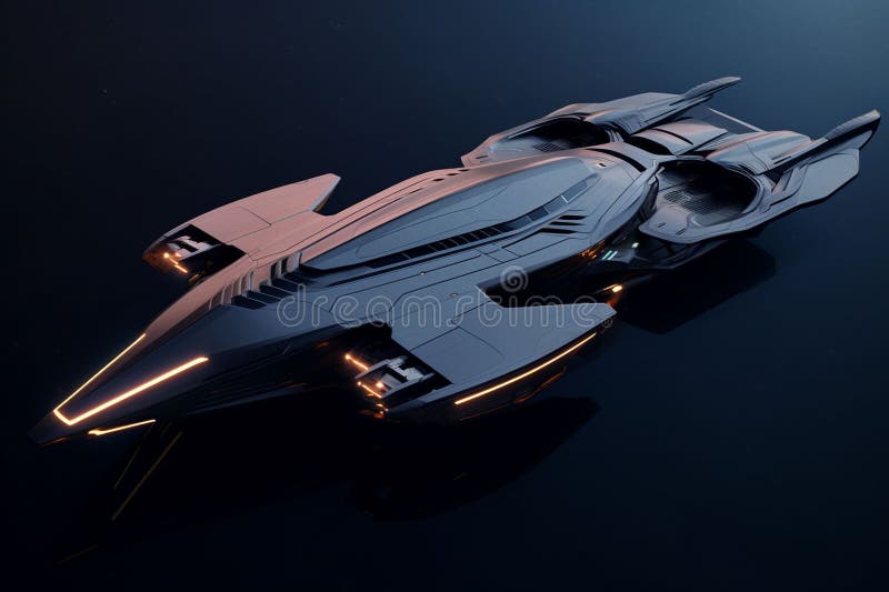 Elegant and Futuristic Starship Design with Stock Illustration ...