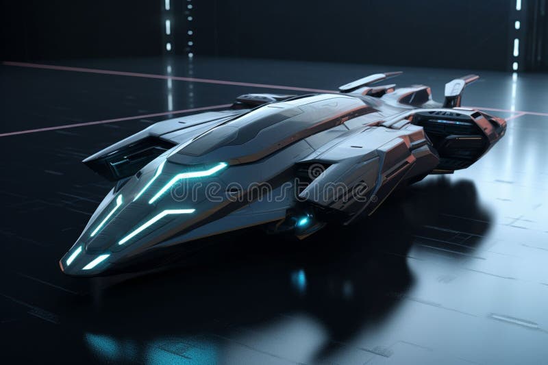 Elegant and Futuristic Starship Design with Stock Illustration ...