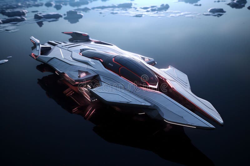 Elegant and Futuristic Starship Design with Stock Illustration ...