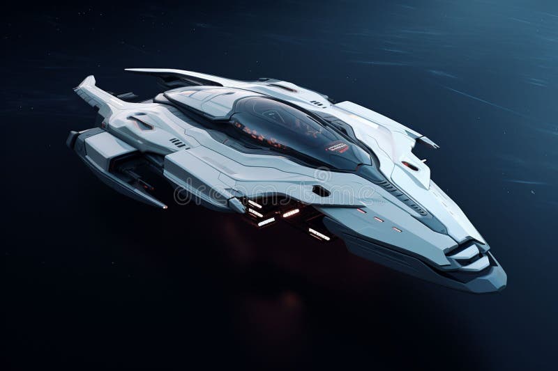 Elegant and Futuristic Starship Design with Stock Illustration ...