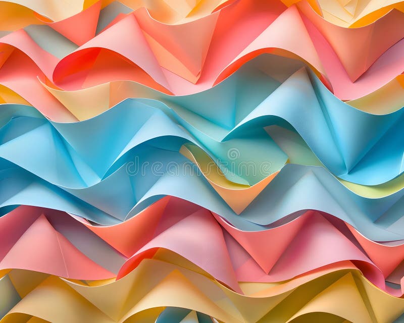 Elegant Geometric Abstract Pattern of Pastel Paper Layers Stock ...