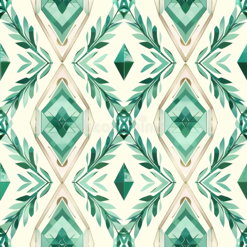 Elegant Geometric Botanical Pattern for Modern Design Aesthetics Stock ...