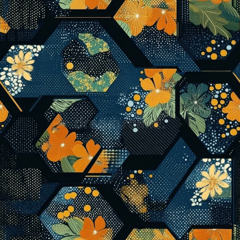 Elegant Geometric Floral Pattern with Vintage Vibes Stock Photo - Image ...