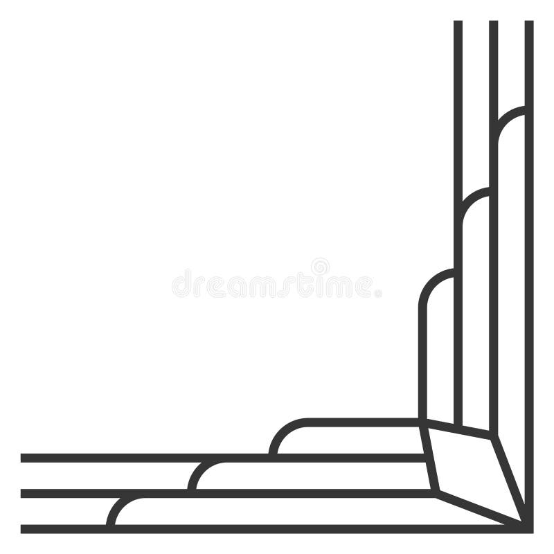 Elegant Geometric Line Border. Decorative Page Corner Stock Vector ...