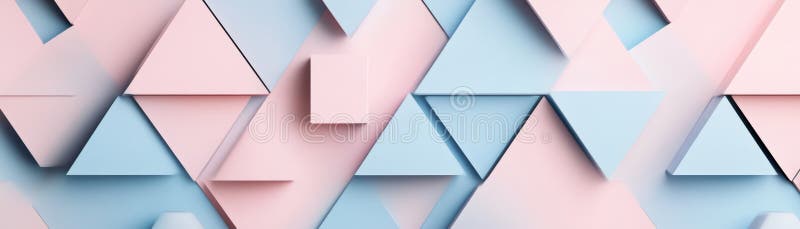 Elegant Geometric Pattern Featuring Pastel Triangles in Soft Pink and ...