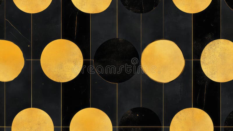 Elegant Geometric Pattern with Gold and Black Circular Design Stock ...