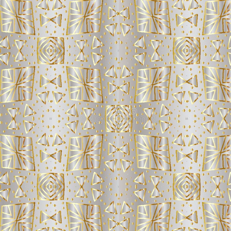 Vector Golden and Silver Geometric Seamless Pattern in Unique Rich ...