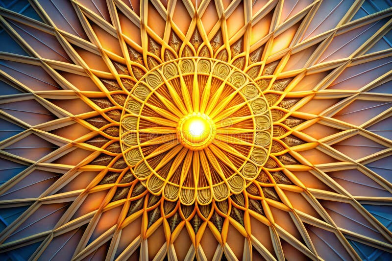 Elegant Geometric Sunburst Design Editable Vector Illustration for ...