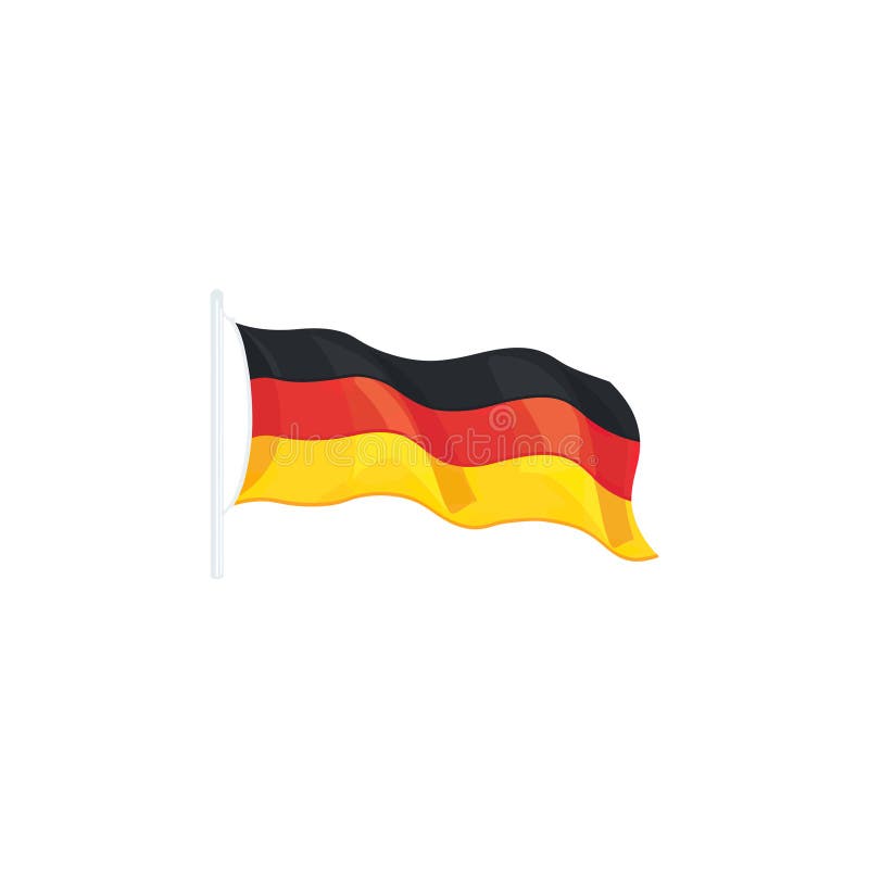 Elegant German Flag on a Pole. Vector Illustration Design Stock ...