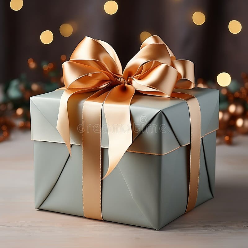 Elegant Gift Box with a Bow Decorated with Beads and Stones. Stock ...