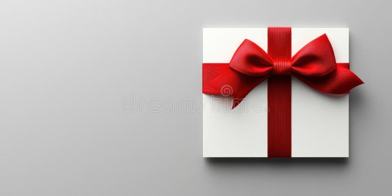 Elegant Gift Box with Red Ribbon Offers a Special Touch Stock ...