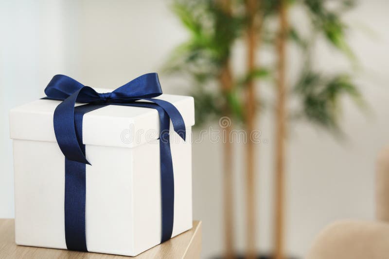 Elegant Gift Boxes on Table Indoors Stock Image - Image of indoors ...