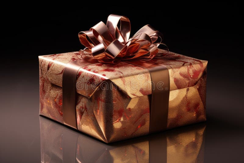 Elegant Gift Box Wrapped in Shiny Paper Stock Illustration ...