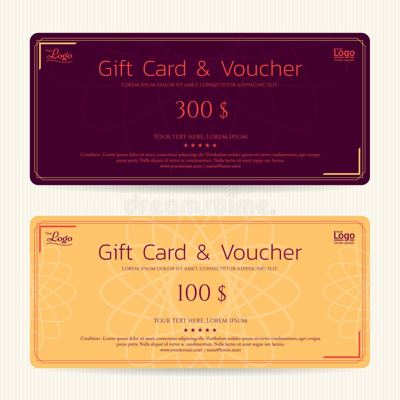 Elegant Gift Card or Gift Voucher Template Stock Vector - Illustration ...
