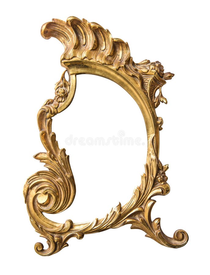 Vintage Gilded Round Frame with an Ornament Isolated on White. Stock ... Vintage Gilded Round Frame with an Ornament Isolated on White. Stock ...