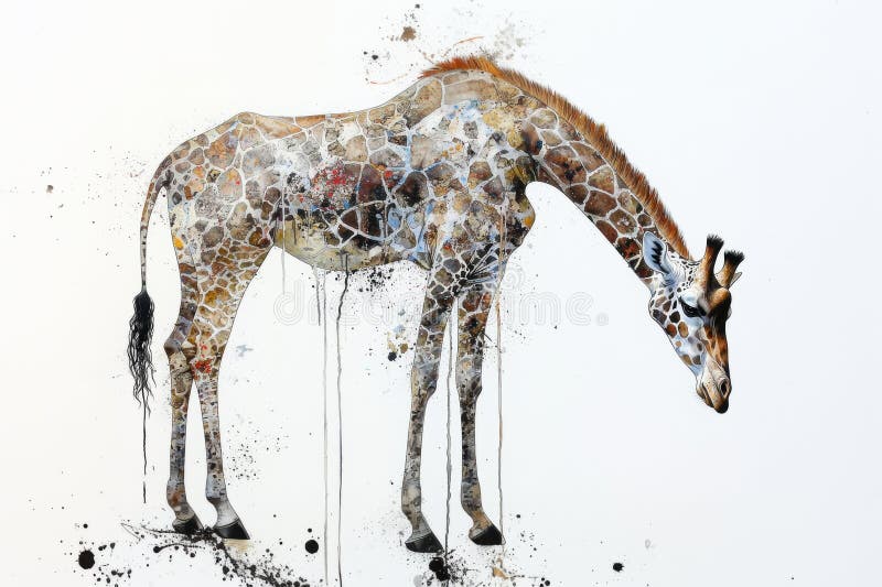 Elegant Giraffe Gracefully Poses with Intricate Patterns Against a ...
