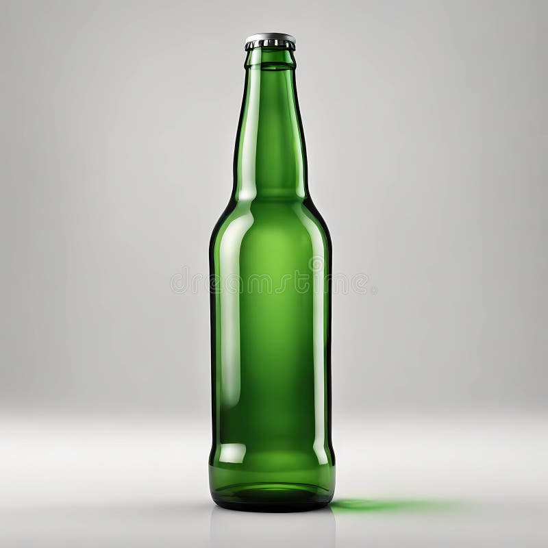 Elegant Glass Beer Bottle without Label Stock Illustration ...