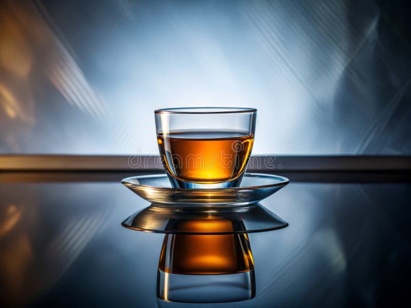 Elegant Glass Cup with Contrasting Liquid Against a Simple Background a ...