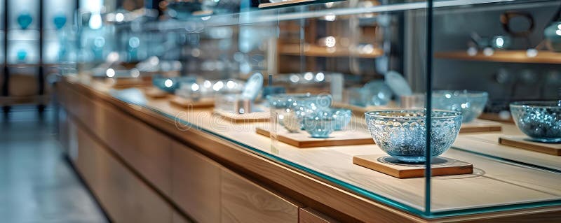 An Elegant Glass Display Showcasing Meticulously Arranged Luxury Items ...